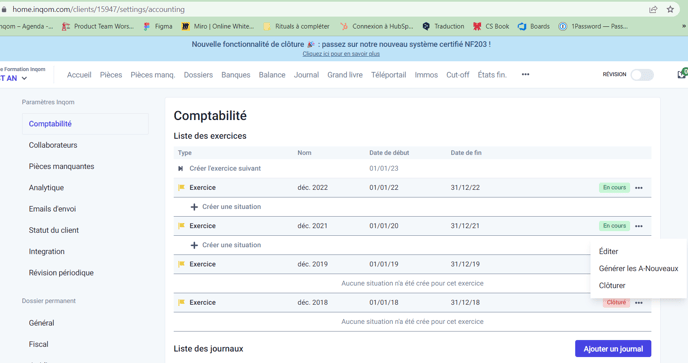 Les à-nouveaux dans Inqom